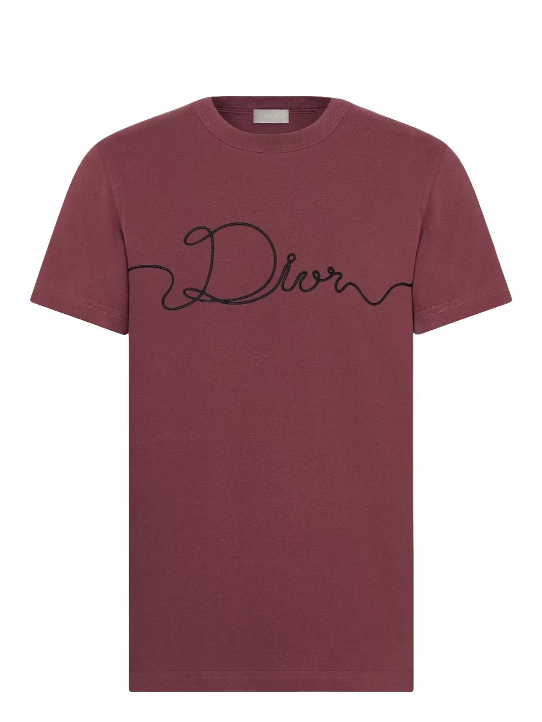 DIOR Dior Homme Ribbon Logo Detailed Crewneck T-Shirt